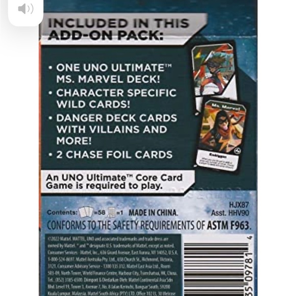 Marvel | Toys | Uno Ultimate Mrs Marvel | Poshmark